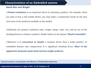 Characteristics and Quality Attributes of Embedded System | PDF