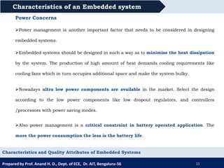 Characteristics and Quality Attributes of Embedded System | PDF