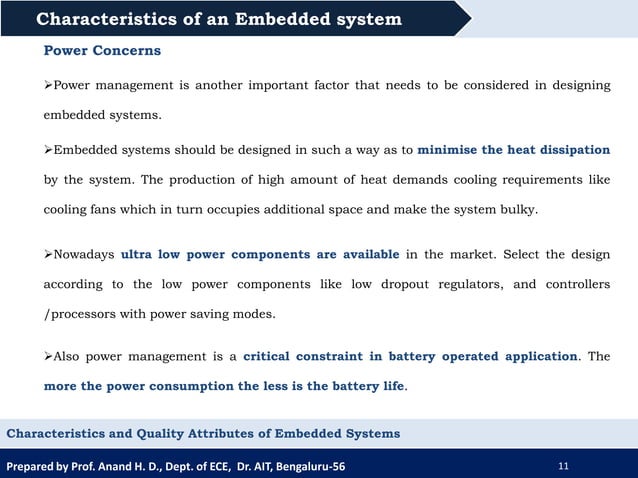 Characteristics and Quality Attributes of Embedded System | PDF ...
