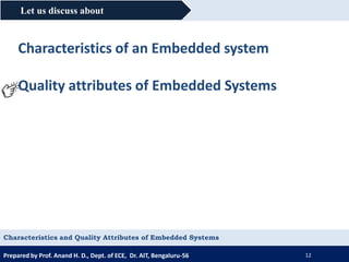 Characteristics and Quality Attributes of Embedded System | PDF