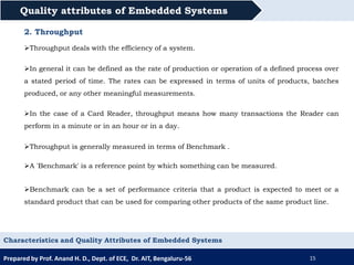 Characteristics and Quality Attributes of Embedded System | PDF