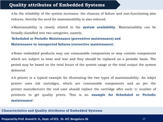 Characteristics and Quality Attributes of Embedded System | PDF