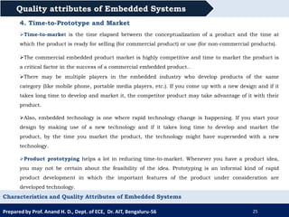 Characteristics and Quality Attributes of Embedded System | PDF