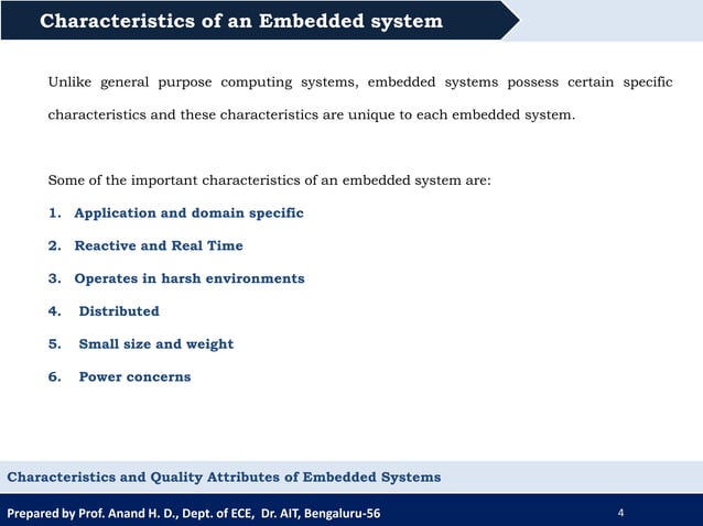 Characteristics and Quality Attributes of Embedded System | PDF ...