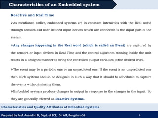 Characteristics and Quality Attributes of Embedded System | PDF