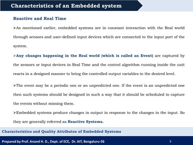 Characteristics and Quality Attributes of Embedded System | PDF ...