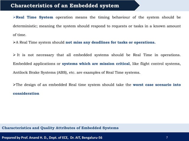 Characteristics and Quality Attributes of Embedded System | PDF ...