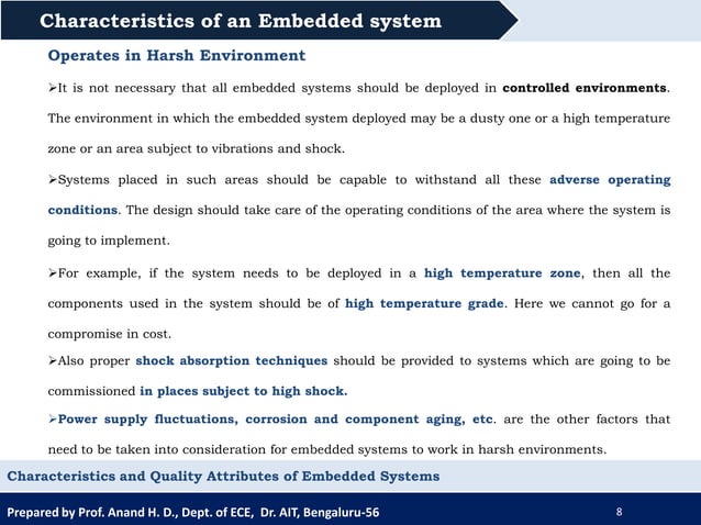 Characteristics and Quality Attributes of Embedded System | PDF ...