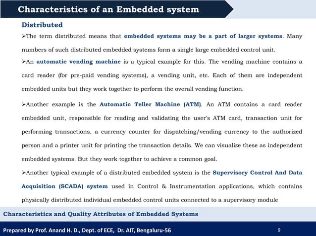 Characteristics and Quality Attributes of Embedded System | PDF ...