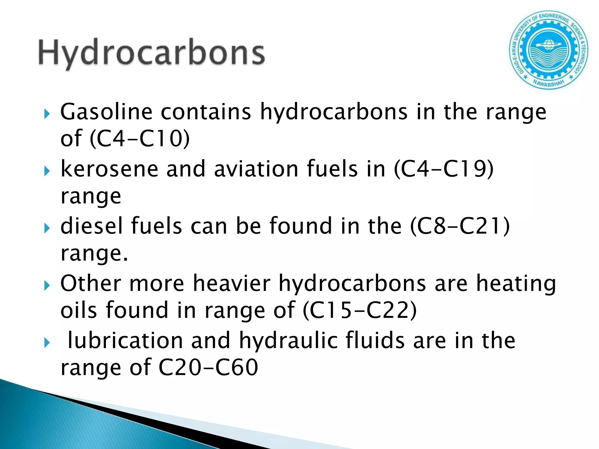 Characteristics & uses of petroleum products | PPTX