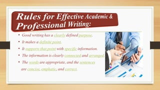 Characteristics of writing at work | PDF