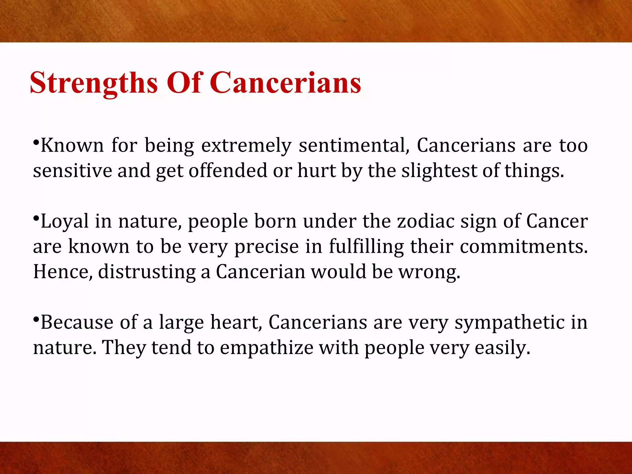 Characteristic traits of cancerians | PPT