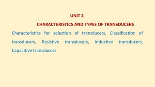 Characteritics of Transducers,types,appl | PPT