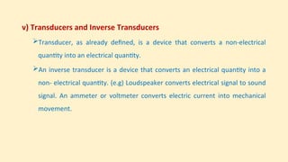 Characteritics of Transducers,types,appl | PPT