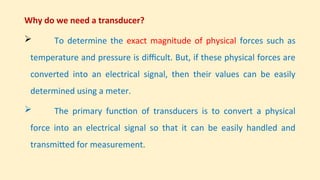 Characteritics of Transducers,types,appl | PPT