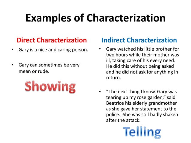 Characterization | PPTX | Fiction | Books and Literature