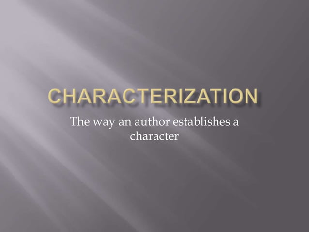 Characterization | PPT