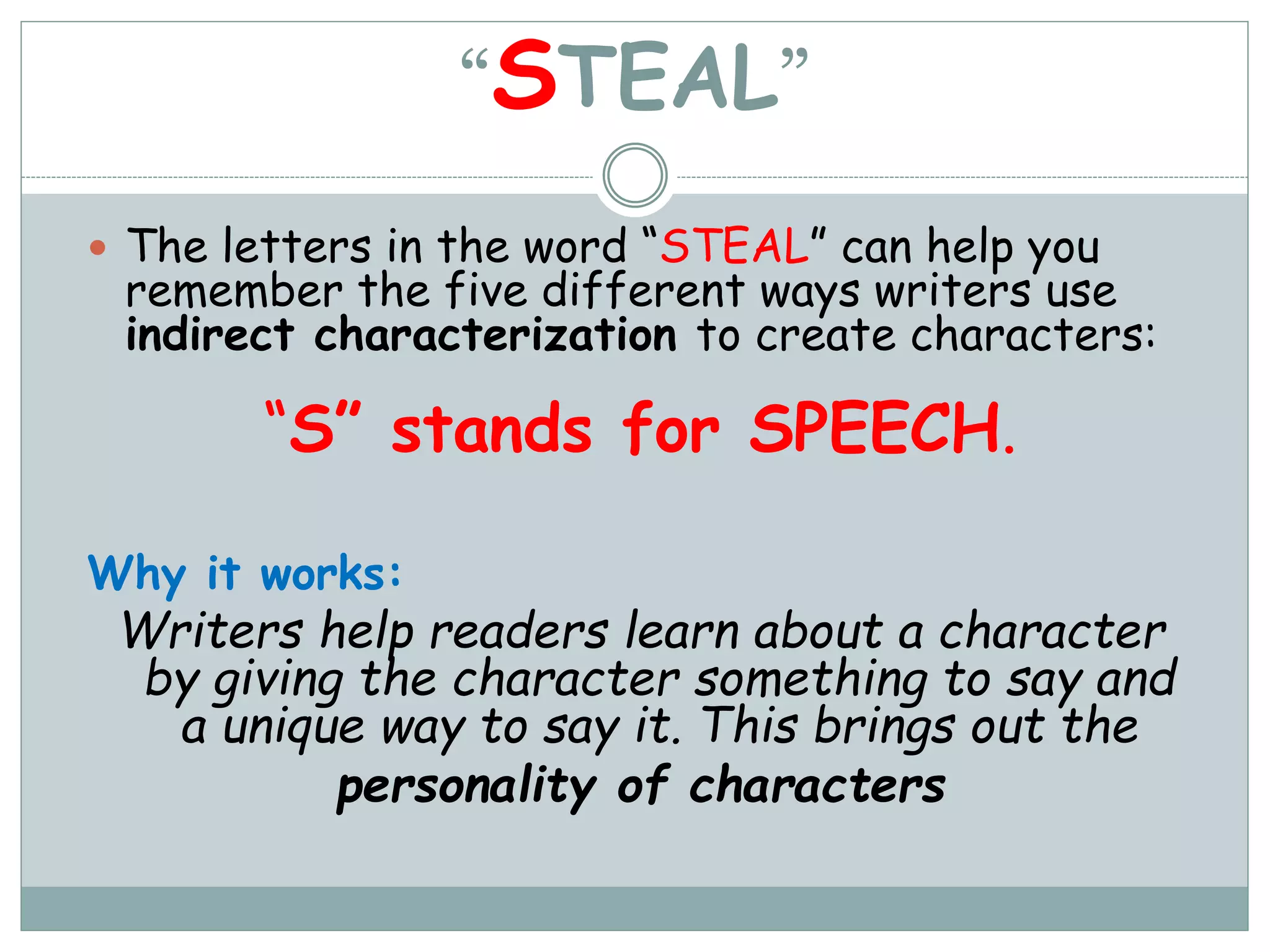 Characterization 10th grade | PPT | Fiction | Books and Literature