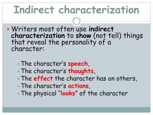 Characterization 10th grade | PPT | Fiction | Books and Literature