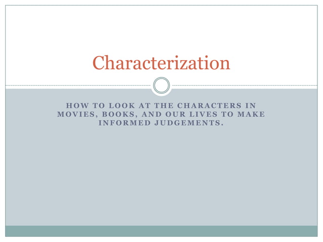 Characterization | PPT