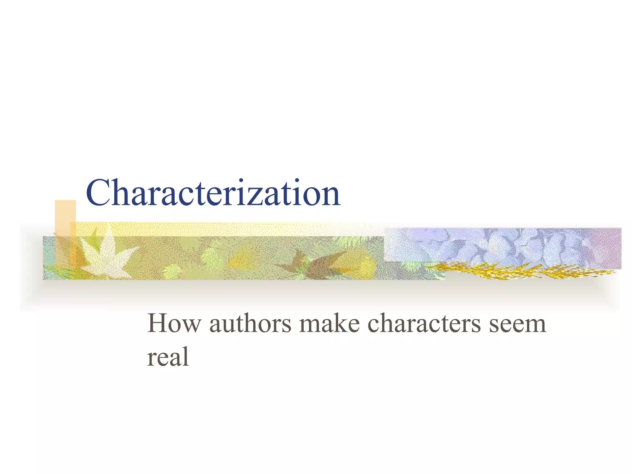 Characterization | PPT