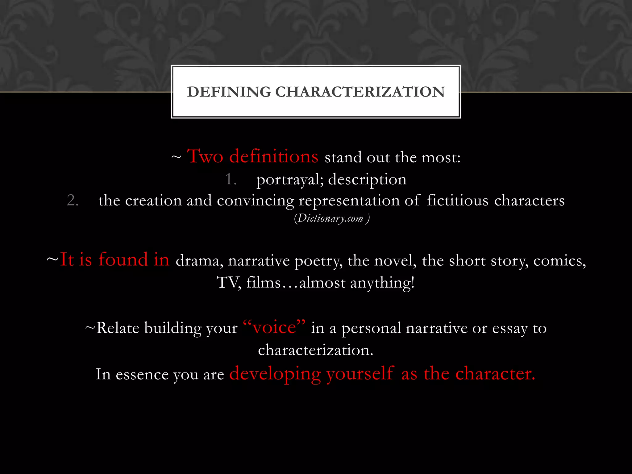 Characterization | PPT