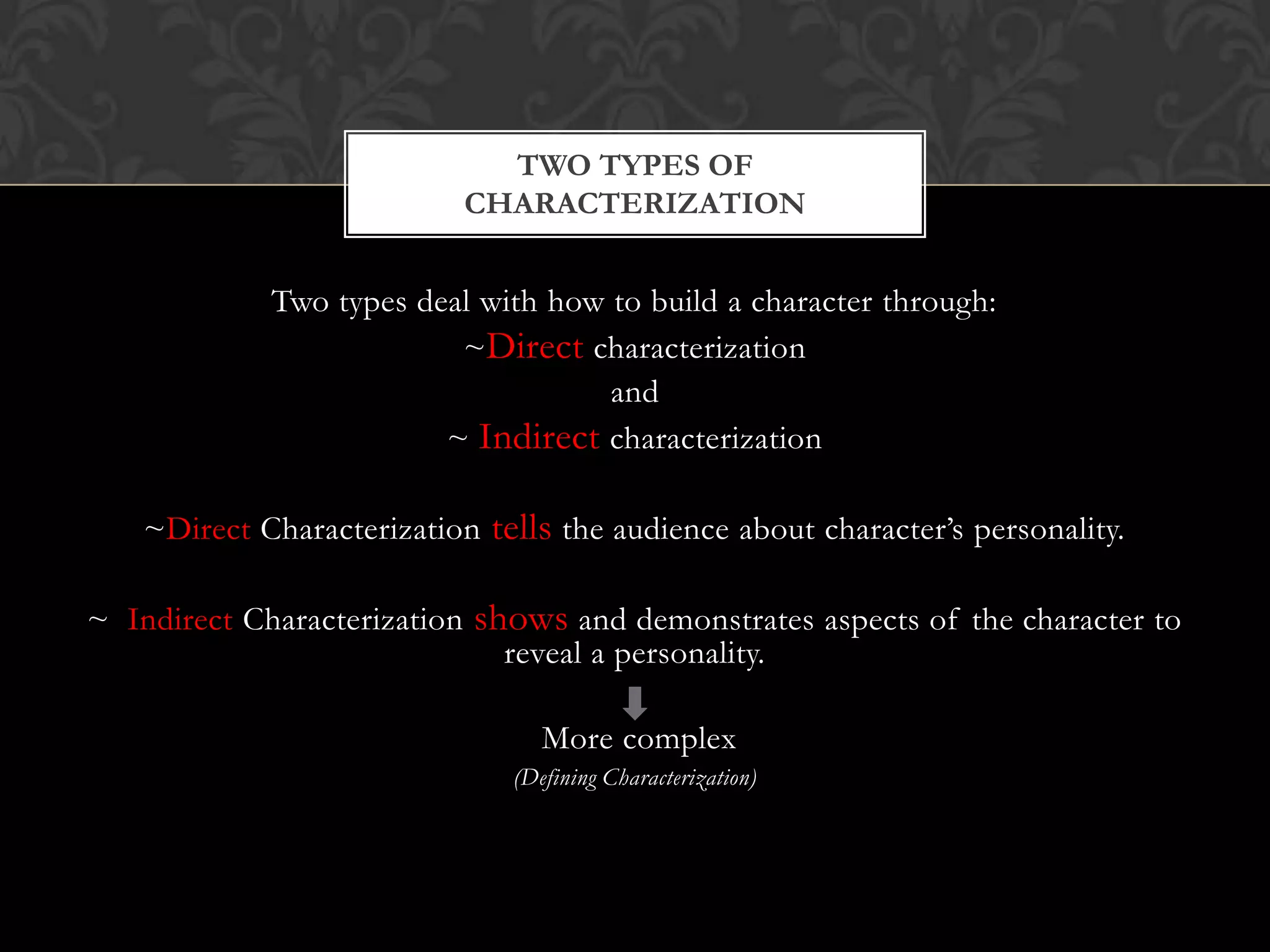 Characterization | PPTX