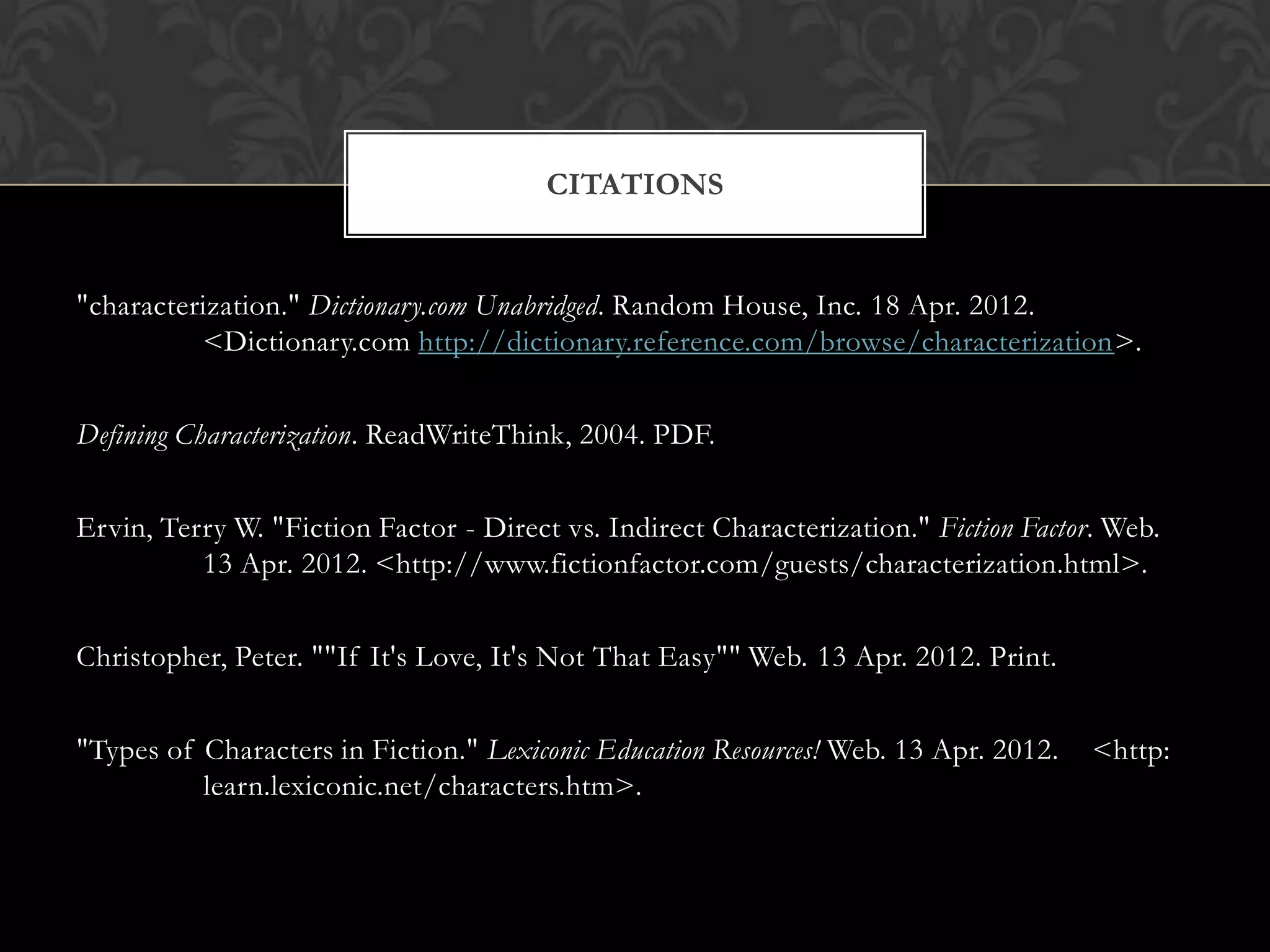 Characterization | PPTX