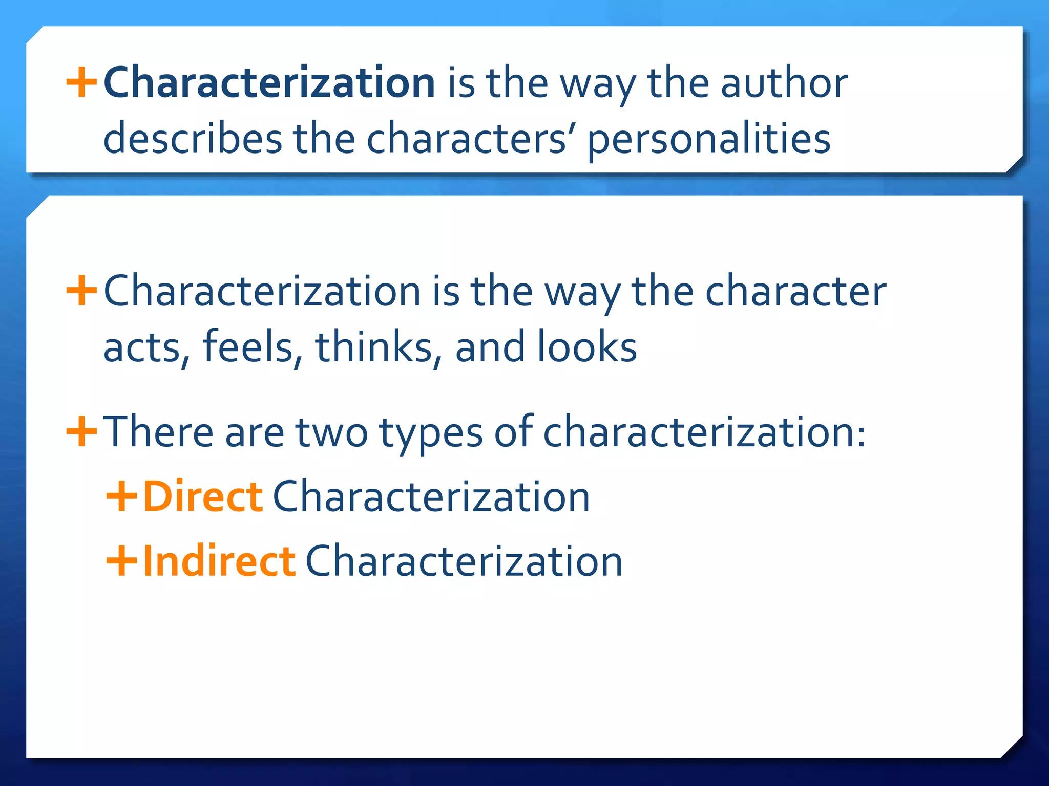 Characterization Presentation | PPT