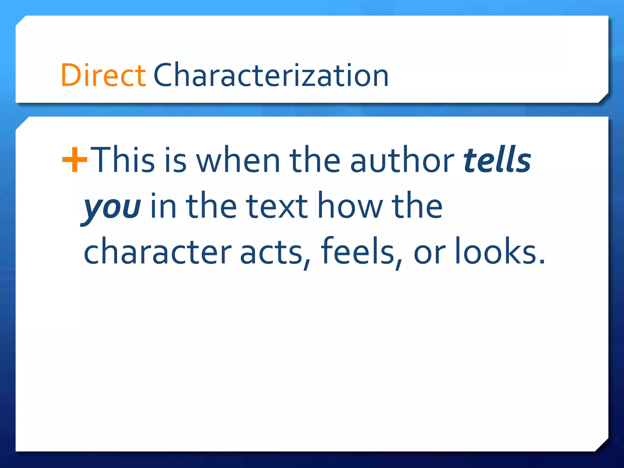 Characterization Presentation | PPT