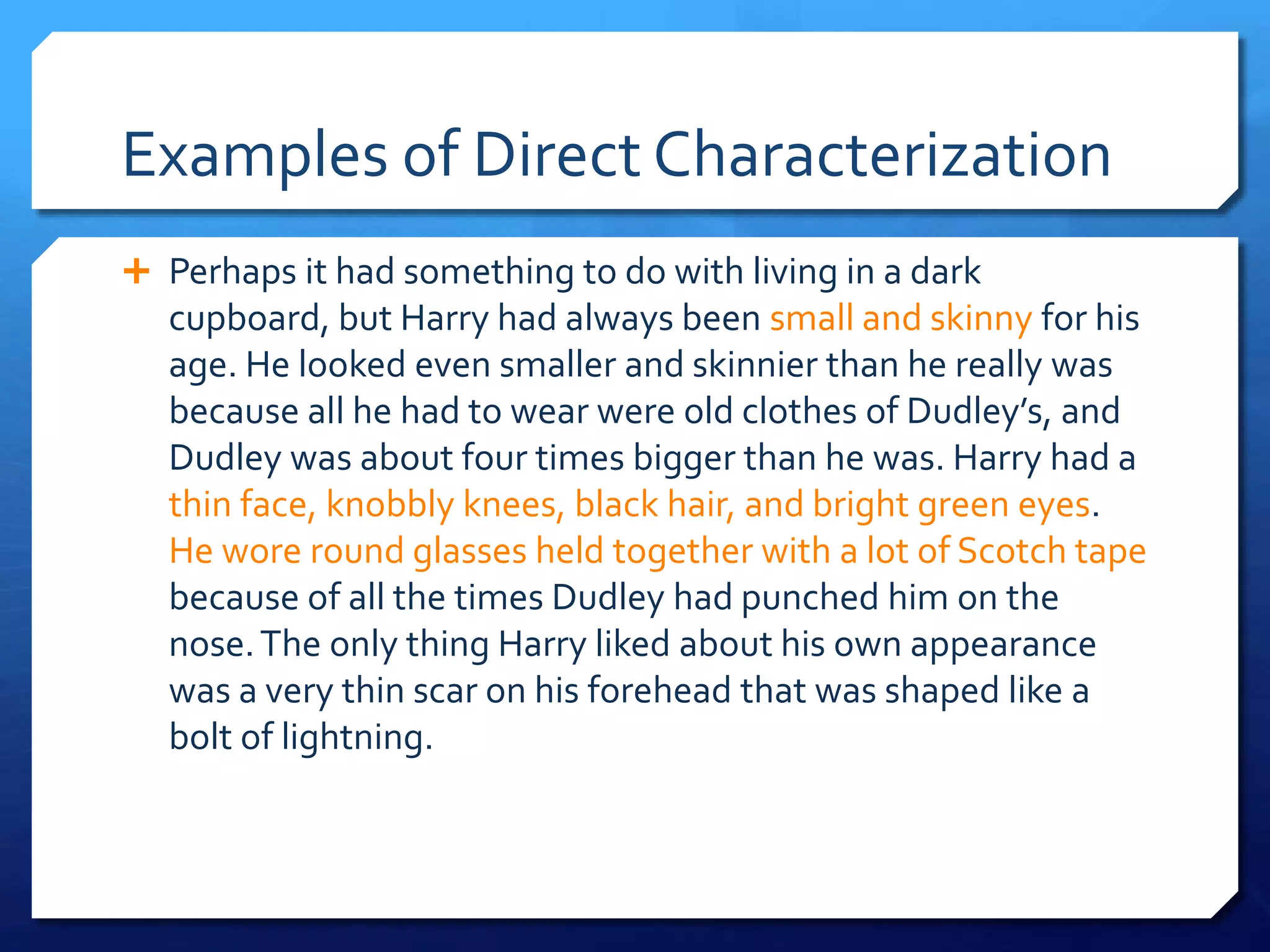 Characterization Presentation | PPTX