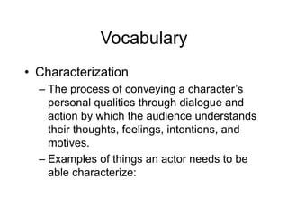 BUILDING A CARACTER CHARACTERZATION12345 | PPT