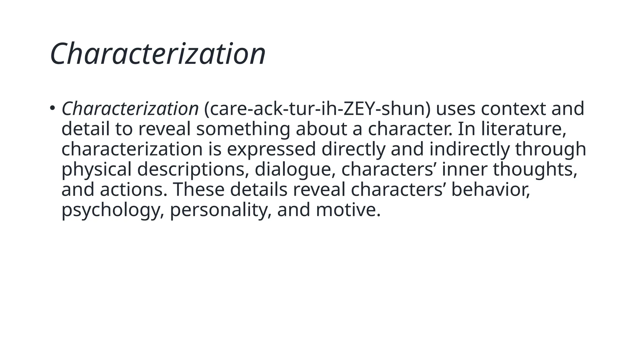 Characterization powerpoint presentation | PPT