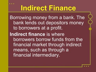 Direct and Indirect Financing | PPT