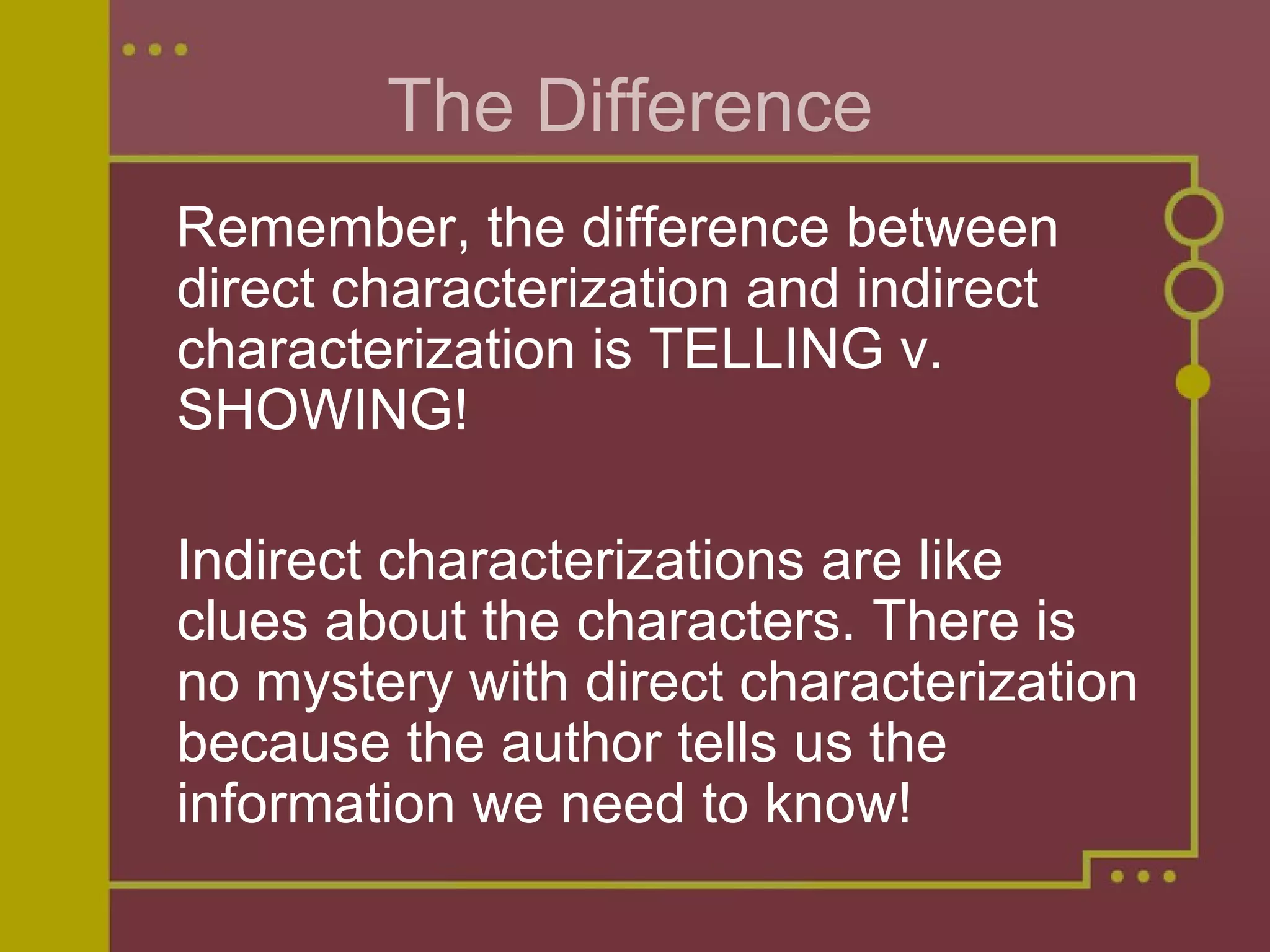 Characterization direct and indirect | PPT