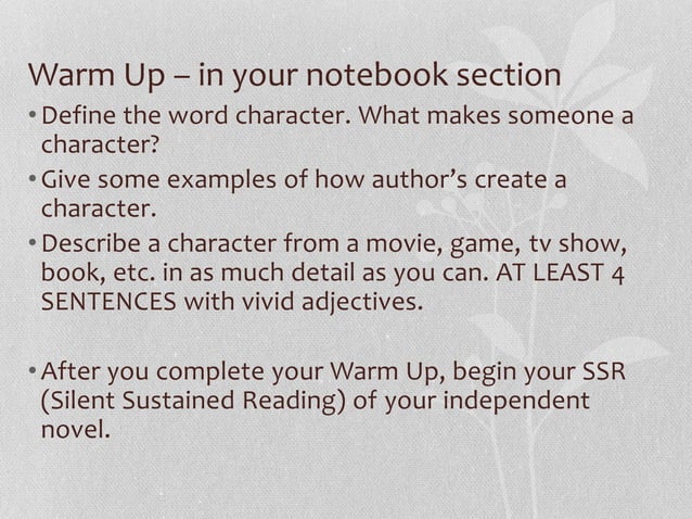 Characterization Hunger Games and Lamb to the Slaughter | PPTX ...