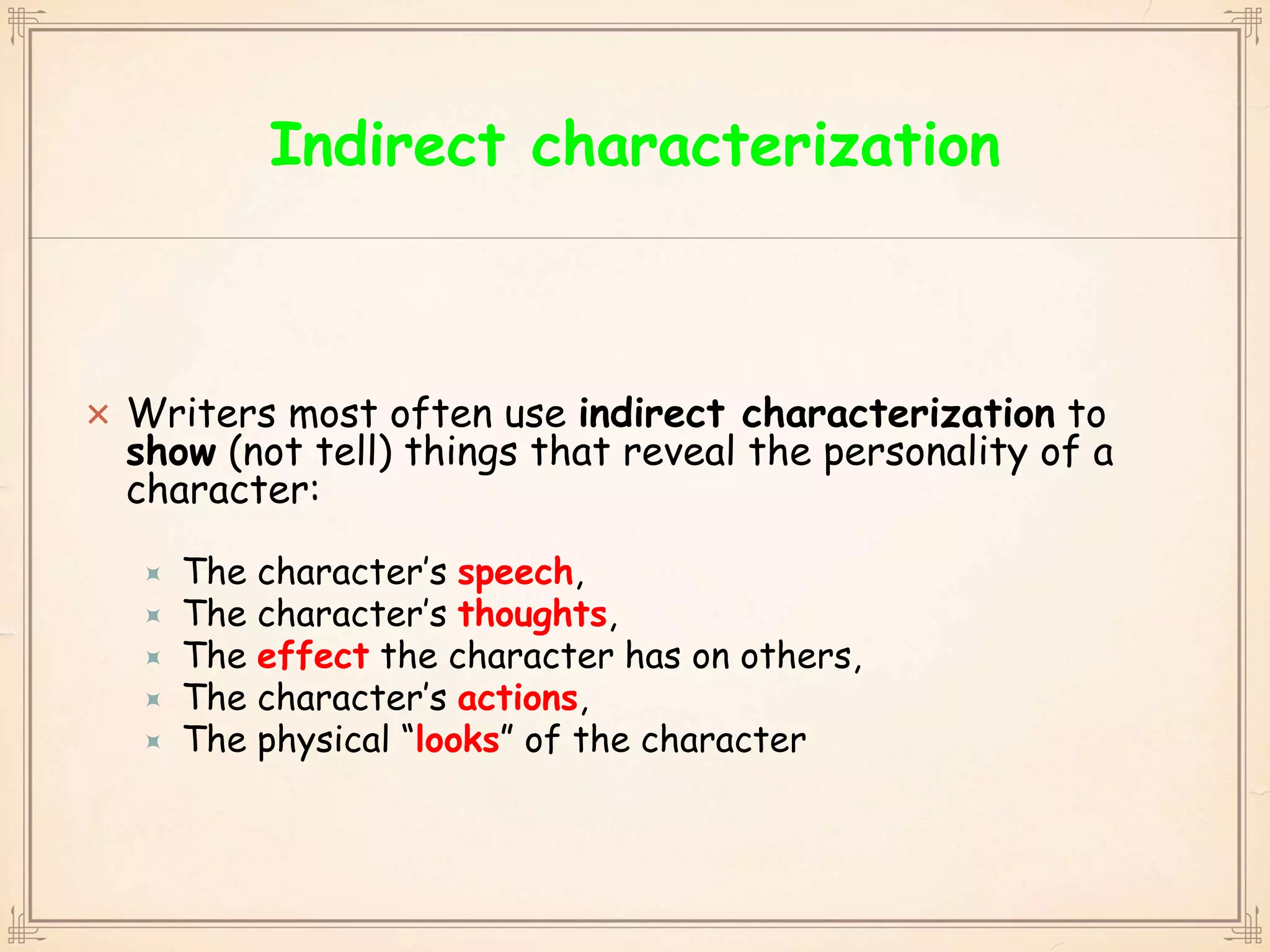 Characterization steal method | PPTX