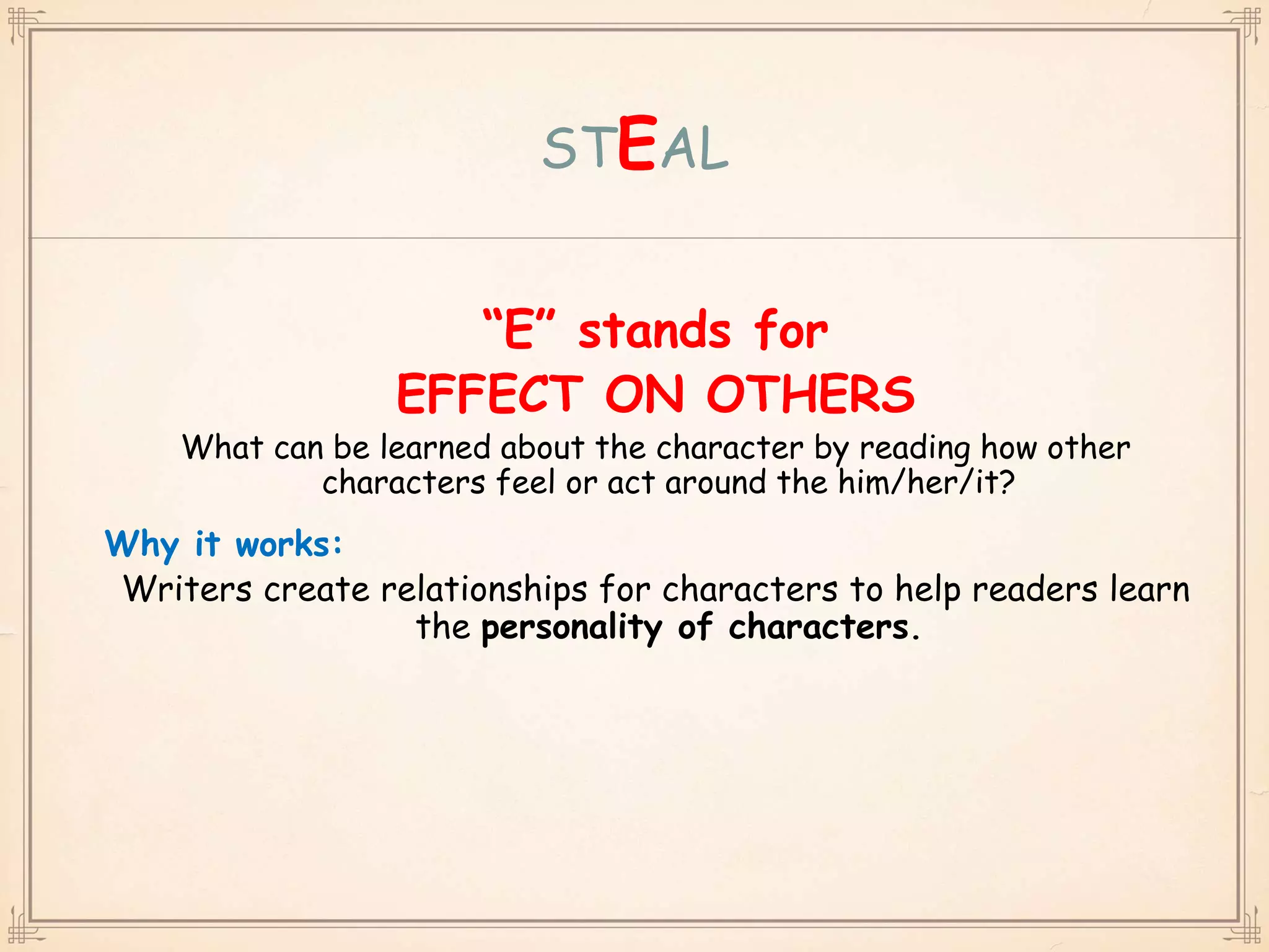 Characterization steal method | PPTX