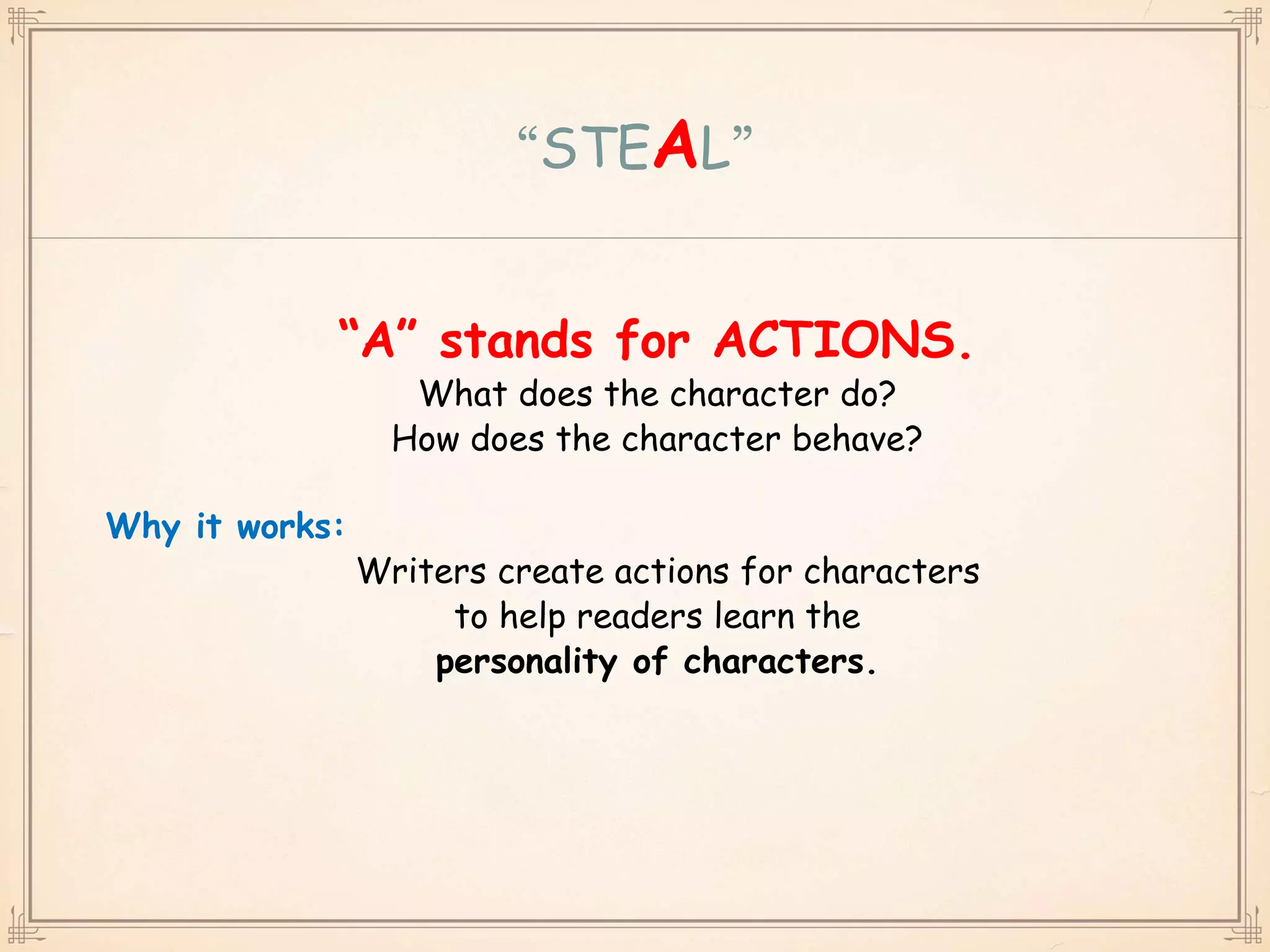 Characterization steal method | PPTX