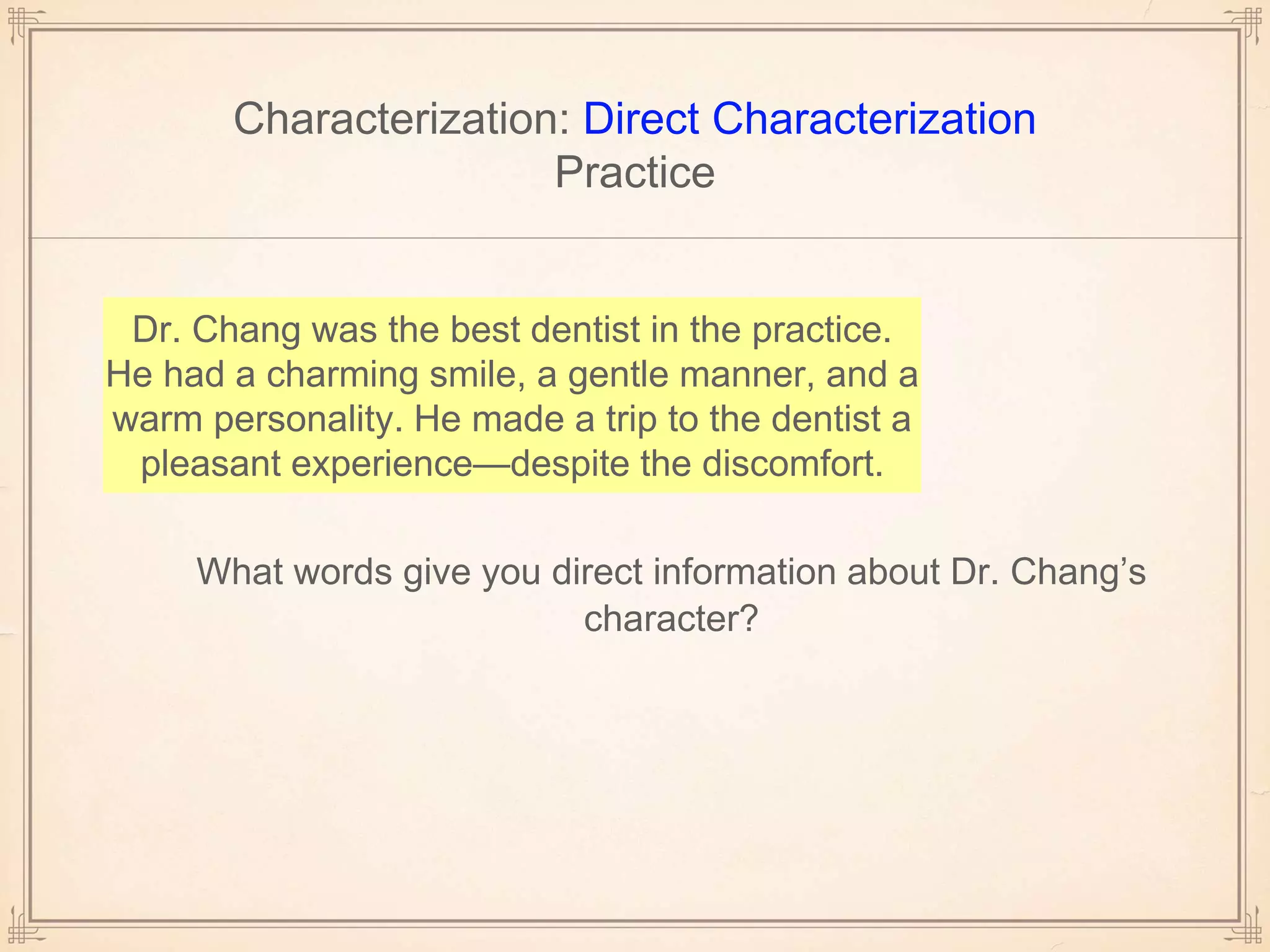 Characterization steal method | PPTX