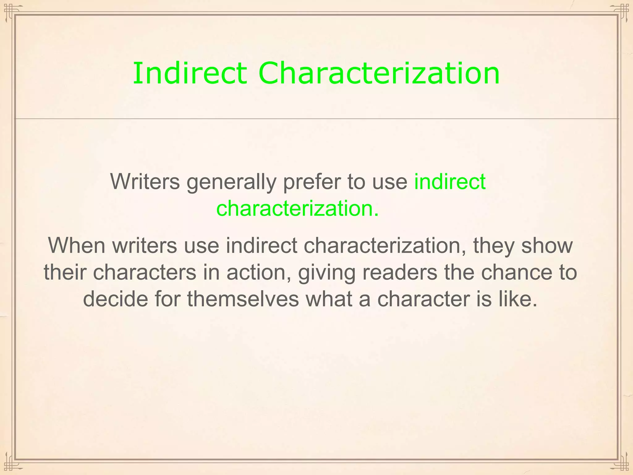 Characterization steal method | PPTX