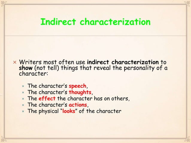 Characterization steal method | PPTX