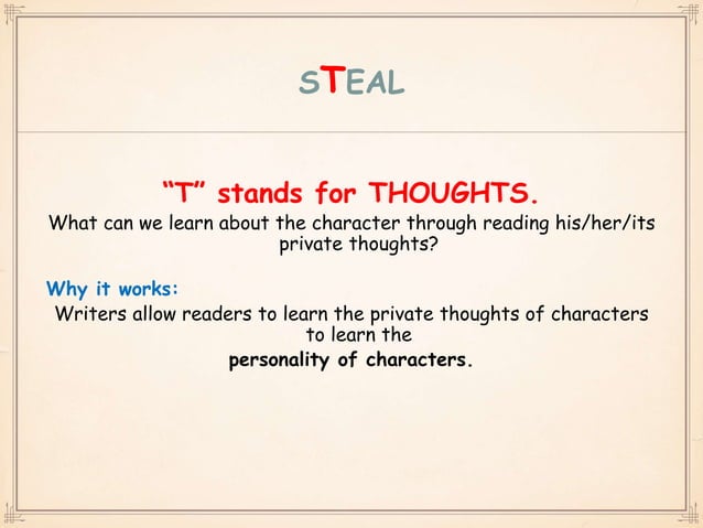 Characterization steal method | PPTX