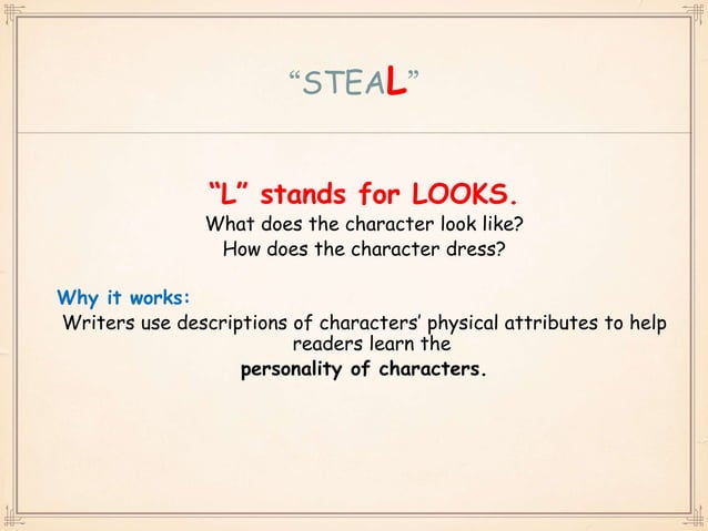 Characterization steal method | PPTX