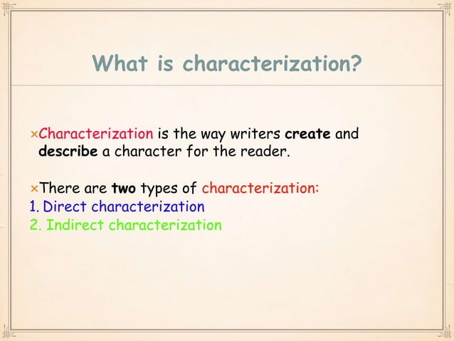 Characterization steal method | PPTX
