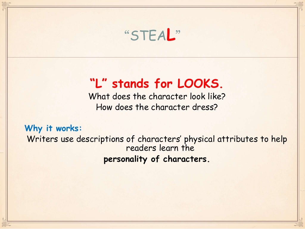 Characterization steal method