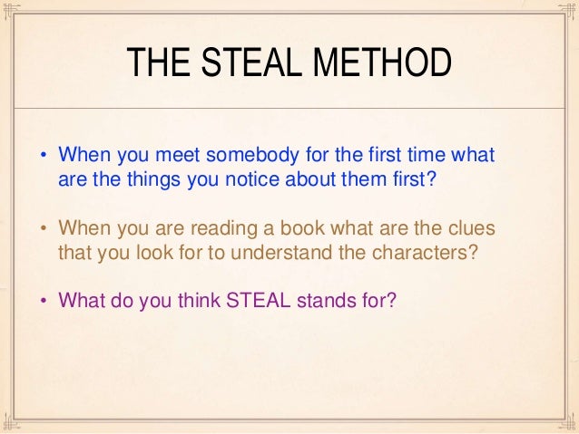 Characterization steal method