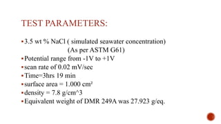 CHARACTERIZATION AND CORROSION BEHAVIOR OF DMR249A WITH IN-SITU.pptx
