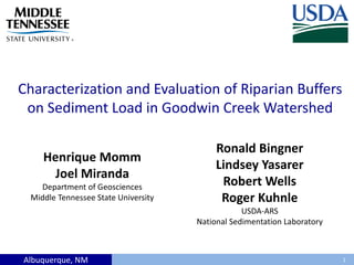 Characterization and evaluation of riparian buffers on sediment load | PPT