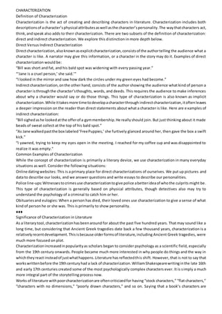 Characterization in literature | DOCX